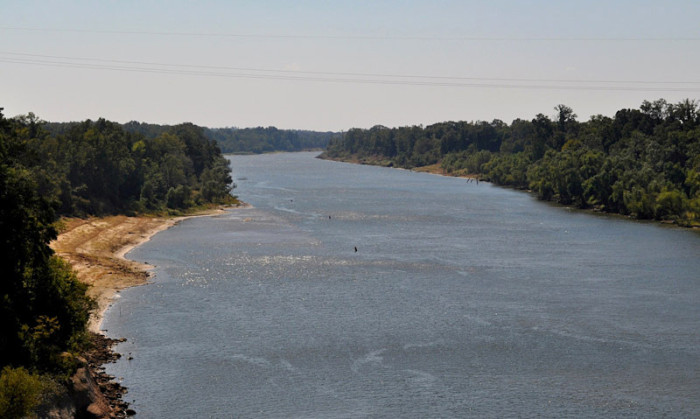 Down-river view of the Tombigbee River from the Jim Folsom bridge ...