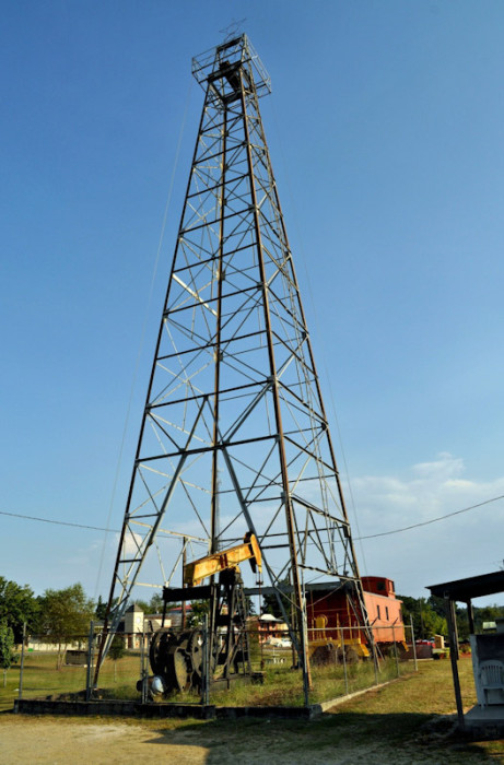 Old Hunt oil rig in Gilbertown's Town Park. - RuralSWAlabama